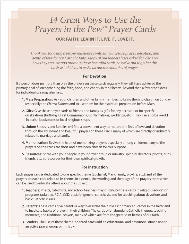 Prayer Cards | Sit Stand Kneel